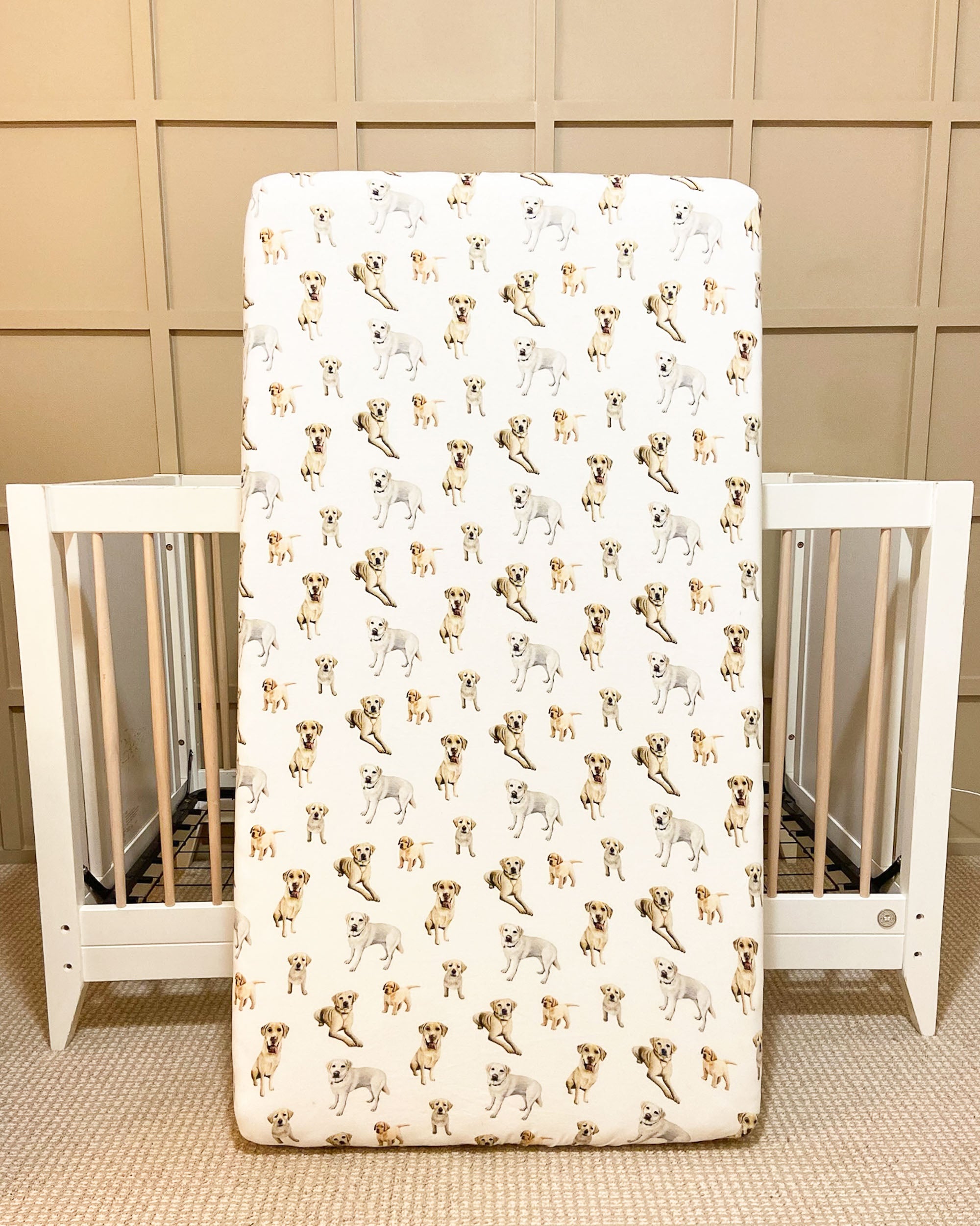Yellow Lab Crib Sheet - Soft 100% Cotton Yellow Labrador Baby Bedding ...